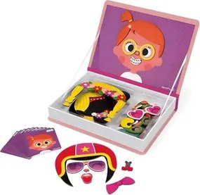 JANOD Magnetická knížka Magnetibook Zábavné obličeje - Dívky / 55 magn