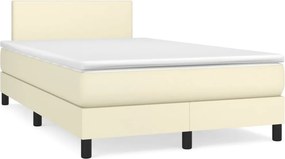 Box spring postel s matrací krémová 120x200 cm umělá kůže 3140995