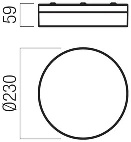 Redo 01-3735 - LED Stropní svítidlo FRISBI LED/12W/230V 3000/4000K IP44 černá