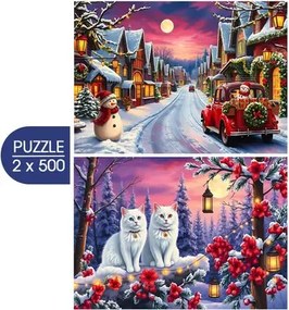 BLUEBIRD Puzzle Připraveni na Vánoce / 2x500 dílků / od 12 let