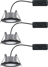 P 93096 HomeSpa LED vestavné svítidlo Calla 3ks sada výklopné IP65 90mm 30° 3x5W 230V CCT černá mat - PAULMANN