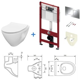 Mexen FENIX - Sadrokartónový modul na závesné WC, Slim rám 8 cm - 60100