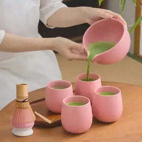 Goodwei Ume růžová / Sada keramických šálků / 4 ks / 200 ml