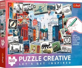 TREFL Puzzle Creative: Pozdravy z Londýna / 500 dílků / 48 x 34 cm / D