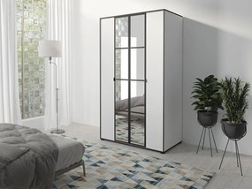 Šatní skříň OSLIN I 120 cm bílá + černá