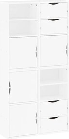 Boční skříňky 4 ks "ODDA" Bílá 40x24x79 cm Borovicový masiv 3365349