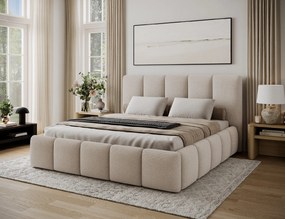 Postel Edvige + Dřevěný rám + plynový výtah + kontejner 140x200