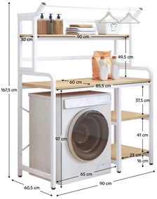 Kondela Regál nad pračku, dub natural/bílá, DARBY