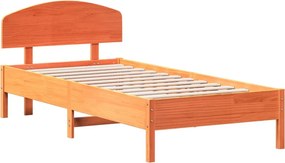 Postel bez matrace voskově hnědá 100 x 200 cm masivní borovice 3207220