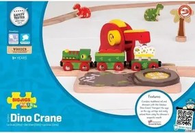 Bigjigs Rail Dinosauří jeřáb / od 3 let / 4 dílky