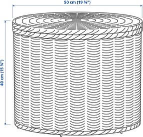 TOLKNING Taburet s úložným prostorem, ručně vyrobené ratan