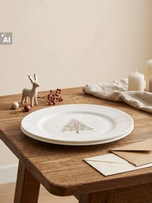 Sinsay - Skleněné snídaňové talíře s potiskem vánočního stromku 2 pack - zlatá