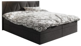 Manželská postel Boxspring 140 cm Fade 3 (černá) (s matrací a úložným prostorem). 1046505