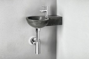 Sapho, BLOK kamenné umyvadlo 40x10x23 cm, černý Antracit, 2401-32