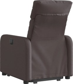 Zvedací polohovací křeslo tmavě hnědé textil 3206704