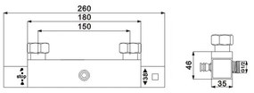 Mexen Tim Sprchový set s termostatickou sprchovou baterií s horním uchycením Cube, černý, 3/4" + 1/2", 78910-70 + 77250-70