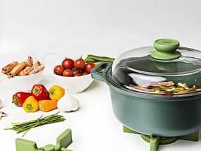 Risoli DR GREEN zelená / Hrnec / 24 cm / 3,5 l / skleněná poklice / ne