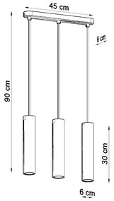Závěsné svítidlo Luvo, 3x betonové stínítko