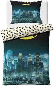 Bavlněné ložní povlečení Batman - motiv Noční Gotham - 100% bavlna - 70x90 cm + 140x200 cm