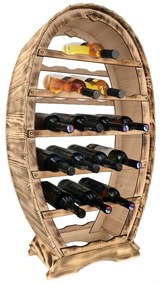 Stojan na víno Sud Economy na 20 lahví - opálené dřevo