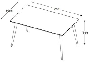 Designový jídelní stůl Tallys 150 cm kouřový dub