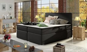 Postel Boxspring Divalia 200x180, černá (koženka - bd 05)