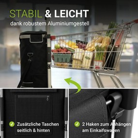 Juskys Nákupní taška na kolečkách do schodů, 56 l Barva: tmavě modrá