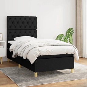 Box spring postel s matrací černá 80 x 200 cm textil 3142531