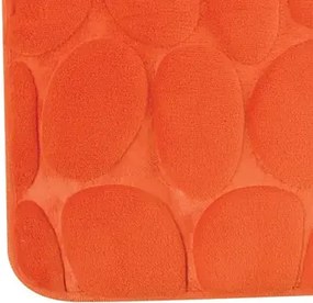 MSV PEBBLES koupelnová předložka 40 x 60 cm oranžová / polyester, PU p