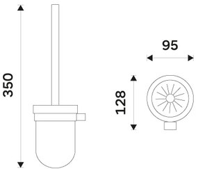 Nimco WC štětka, rukojeť černá mat NAVA - NA 28094KU-B