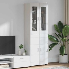 Vysoký bufet FLORIN 60 x 35 x 182 cm Vysoce lesklá bílá 3397918