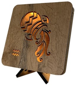 Li-Go Znamení "Vodnář" lampa 19x19cm provedení povrchu: dub světlý