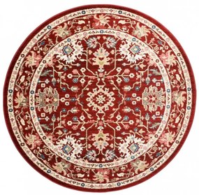 Červený kulatý koberec ve vintage stylu Šírka: 170 cm