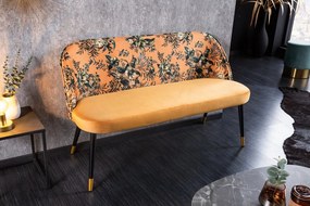 Designová lavice Jalisa 130 cm žlutý samet