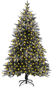 Umělý vánoční stromek s LED zasněžený 240 cm PVC a PE,  3077787 HangarStore.cz