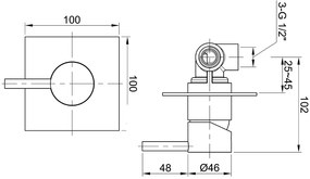 Sapho Sapho, MINIMAL podomítková sprchová baterie, 1 výstup, nerez mat, MI041
