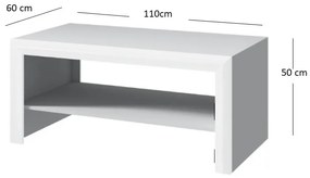 Konferenční stolek Wanetta (bílá lesklá). 1053378