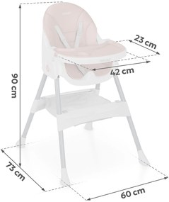 Růžová rostoucí židle na krmení Ricokids Mani pro děti