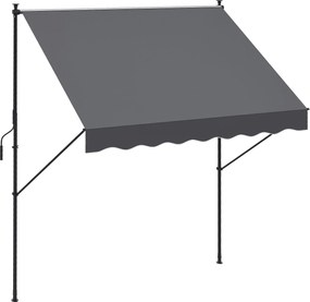 Outsunny Sklopný Ruční Markýza 200x1,75 m Exteriérová Terasová Rolovací Markýza S Nastavitelnou Výškou s Kličkou 210-310 cm Bez Vrtání pro Balkon Zahr