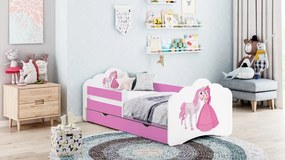 Dětská postel Tobík - princezna s koníkem (Vybírat můžete z mnoha motivů a barev.)