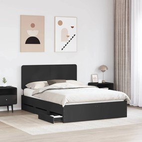 Rám postele se zásuvkou Černá 140 x 190 cm Inženýrské dřevo 3412596