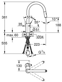 GROHE 31481001 - Dřezová baterie EUROSMART COSMOPOLITAN lesklý chrom