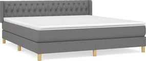 Box spring postel s matrací tmavě šedá 180x200 cm textil 3130530