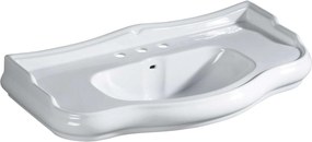 Sapho Kerasan Retro - Umyvadlo 100x55 cm, s přepadem, 3 otvory pro baterii, bílá 105001-3
