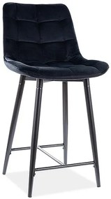 Casarredo - Komfort nábytek Barová židle SIK VELVET černá/černý kov