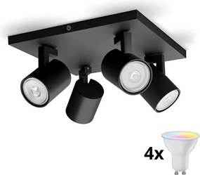 Philips - LED RGBW Stmívatelné bodové svítidlo RUNNER 4xGU10/6,5W/230V černá