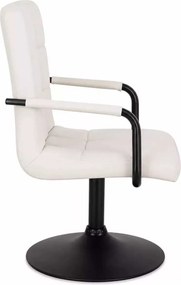LuxuryForm DESIGN Otočná židle VERONA BLACK na černém talíři - bílá