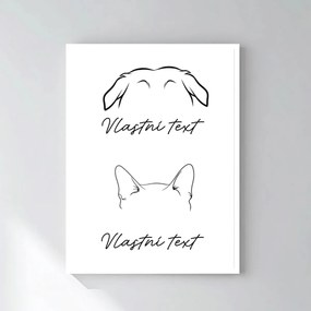 Personalizovaný magický fotoobraz v rámu - 30x40 - zvířecí ouška