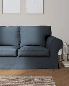Potah na pohovku IKEA  Ektorp 3-místná, rozkládací STARÝ MODEL PIXBO barva modrá látka pletený vzor