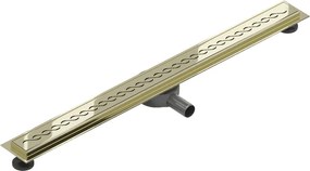 Mexen Flat 360°, nerezový sprchový žlab vzor M18 90 cm, zlatá lesklá, 1523090-40